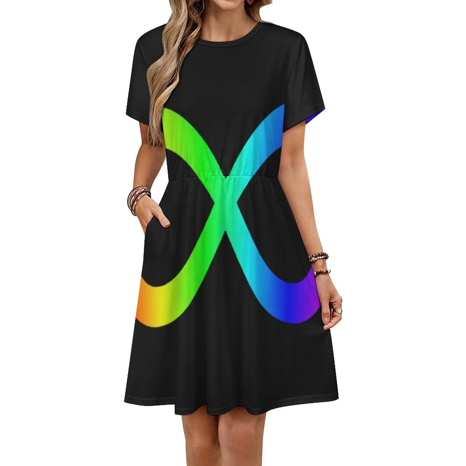 Autism Spectrum Infinity Awareness Symbol Women's Dress Short Sleeve ...