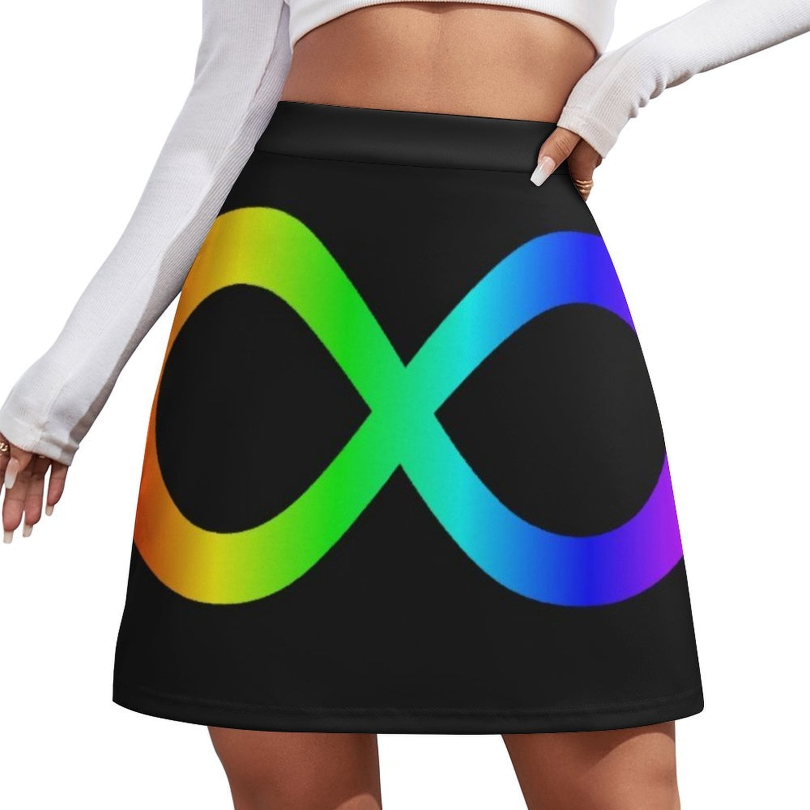 Autism Spectrum Infinity Awareness Symbol Women's High Waist Skirt ...