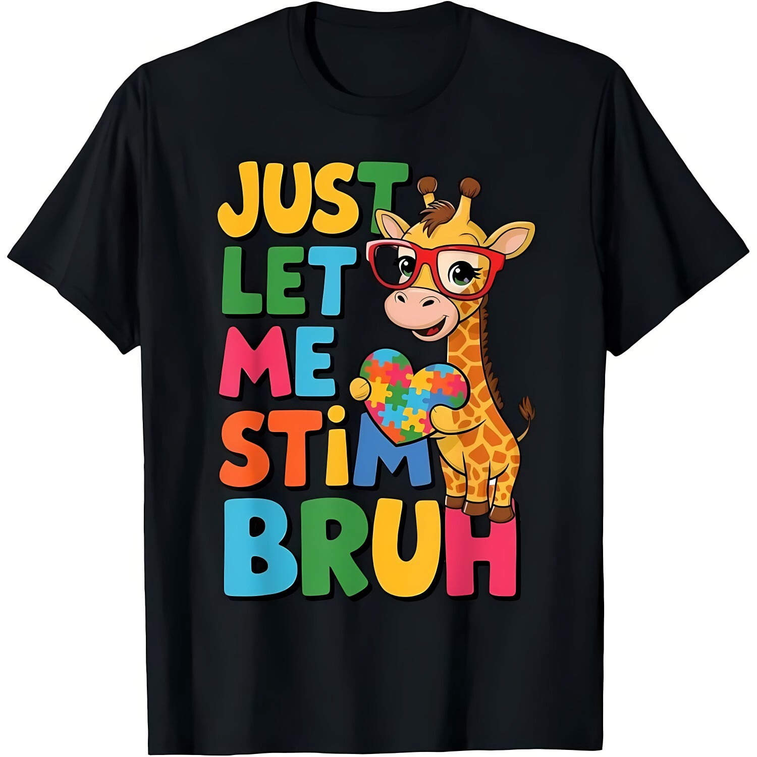 Autism Stim Giraffe T-Shirt Playful Design For Autistic Kids & Teens ...