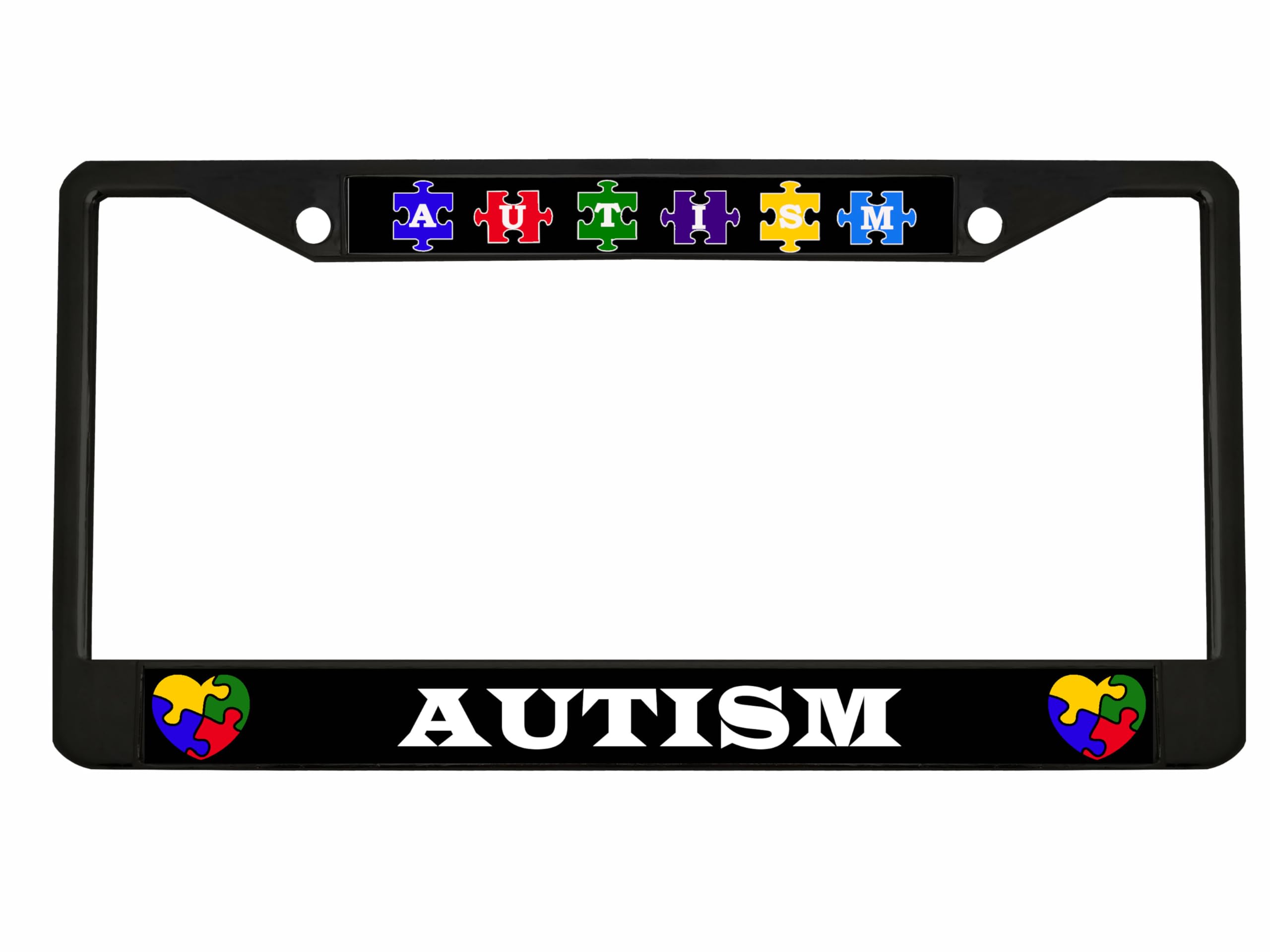 Autism Style Metal License Plate Frame Personalized/Car Accessories Car ...