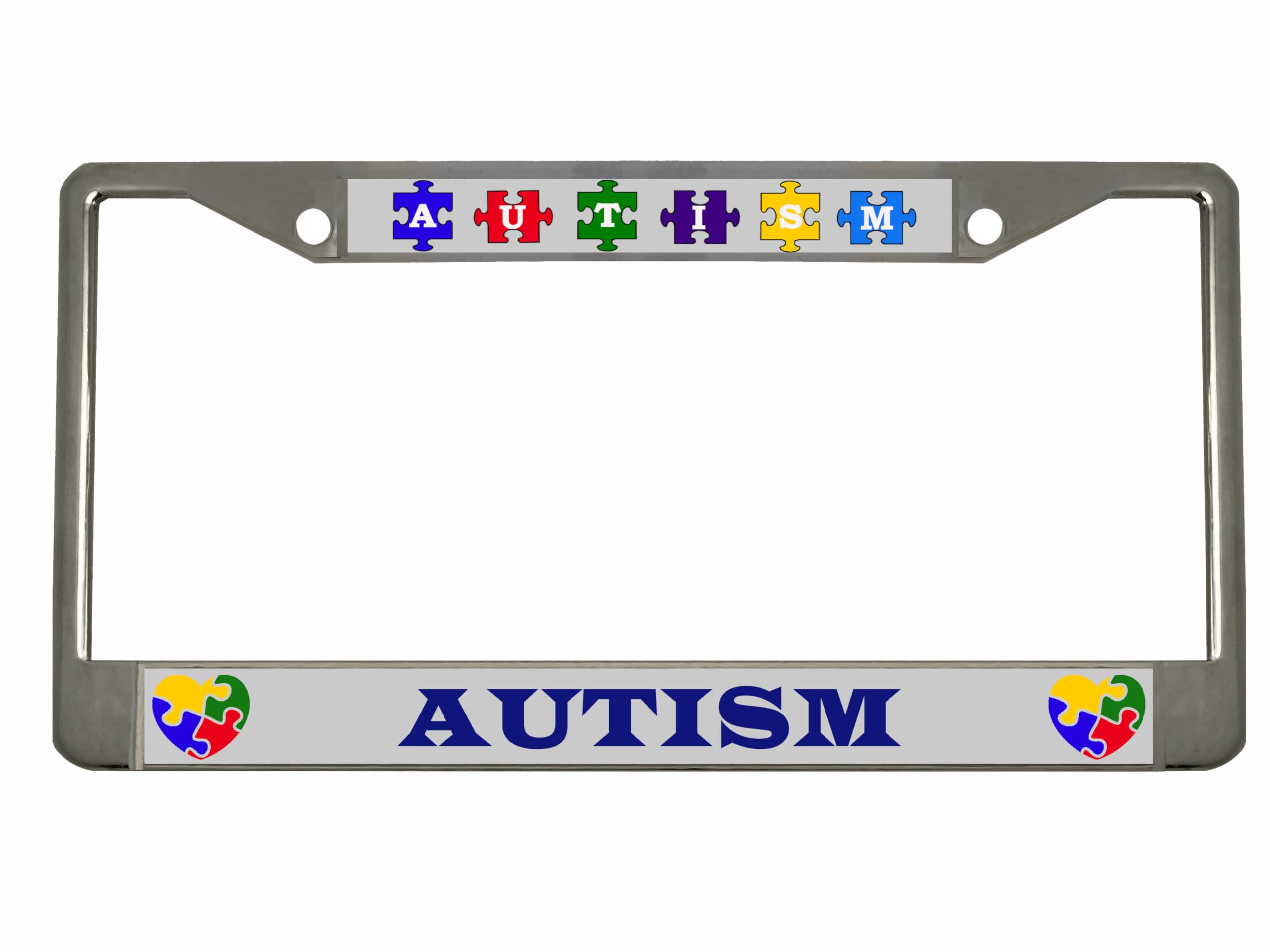 Autism Style Metal License Plate Frame Personalized/Car Accessories Car ...
