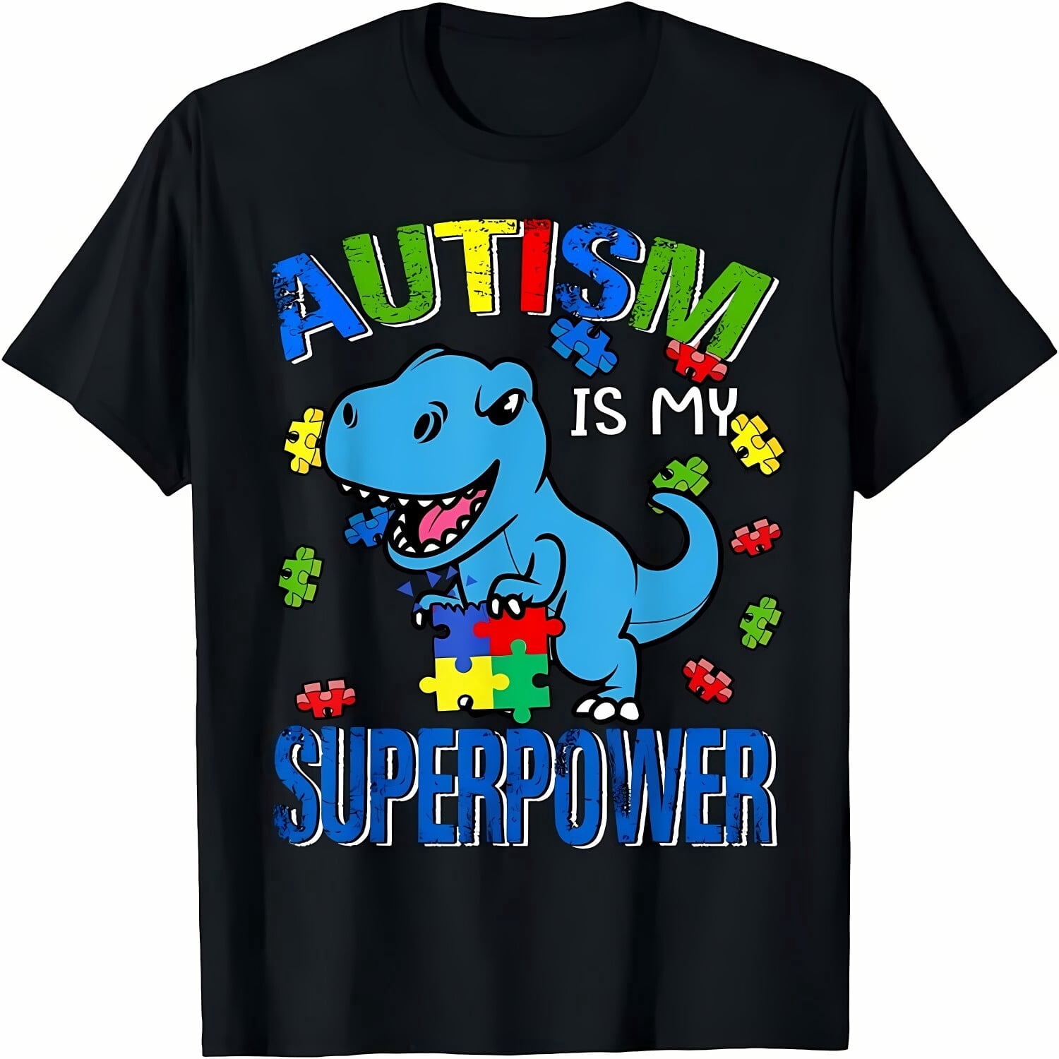 Autism Superpower Dinosaur T-Shirt Playful Graphic For Kids - Walmart.com