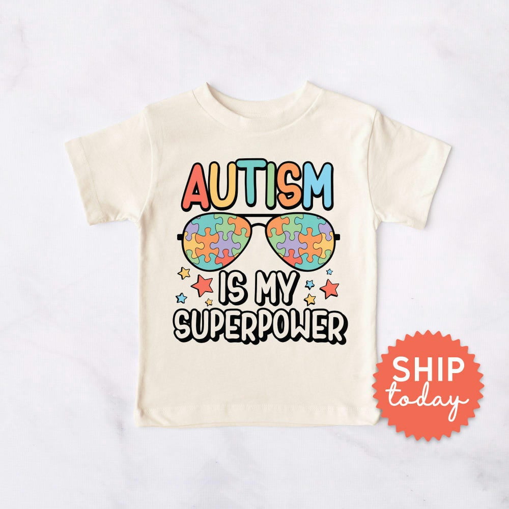 Autism Is My Superpower Kids Tshirt Autism Awareness Youth Shirt Cool ...