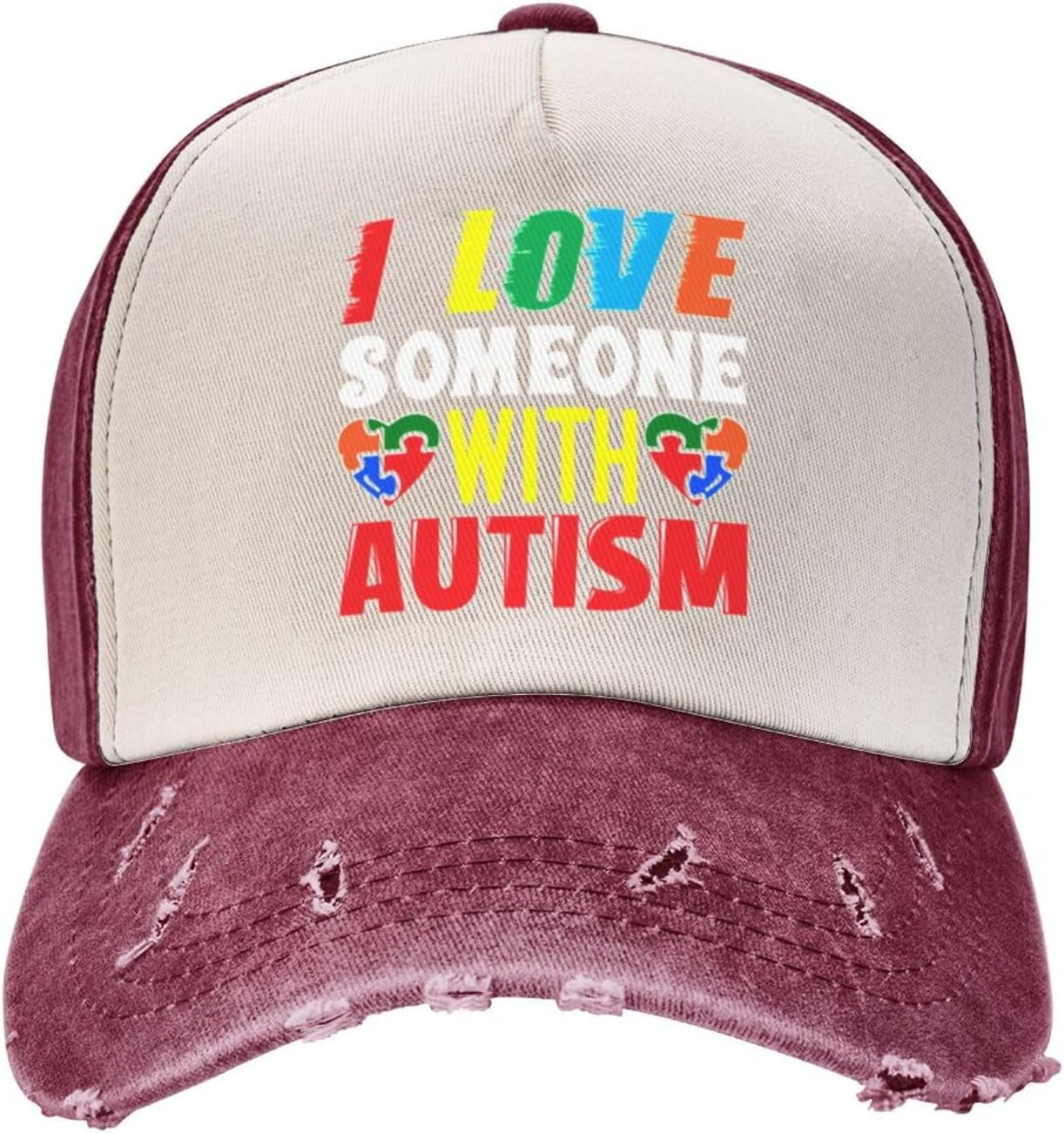 Autism Support Baseball Hat – I Love Someone With Autism Red Cap Unisex ...
