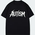 Autism T Shirt Black Autism Text Print For Autism Awareness And Support ...