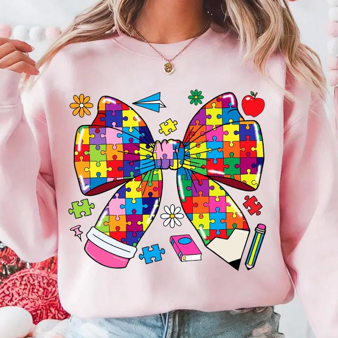 Autism Teacher Coquette, Autism, Autism Awareness Coquette Bow, Teacher ...