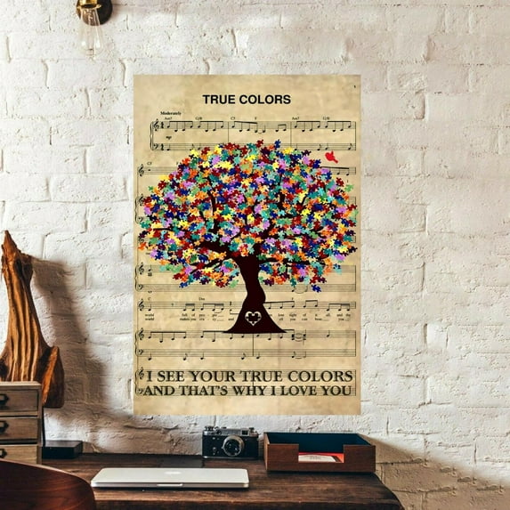 Autism True Colors I See Your True Colors And That's Why Tree Poster ...