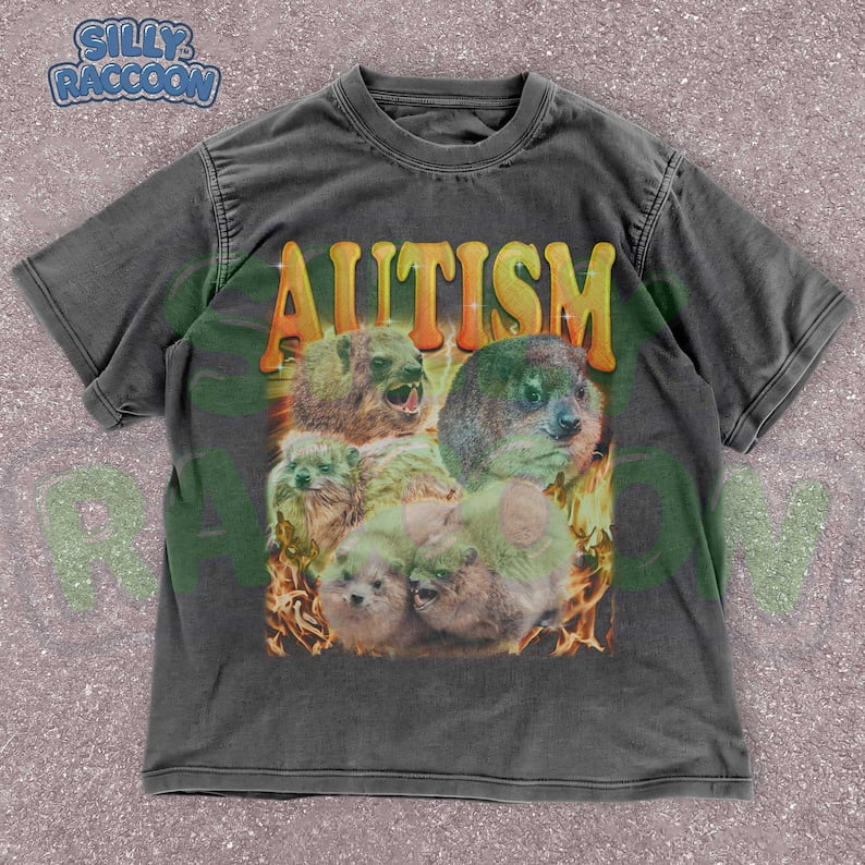 Autism Unhinged Shirt, Funny Rock Hyrax Meme Tee, Sarcastic Animal ...