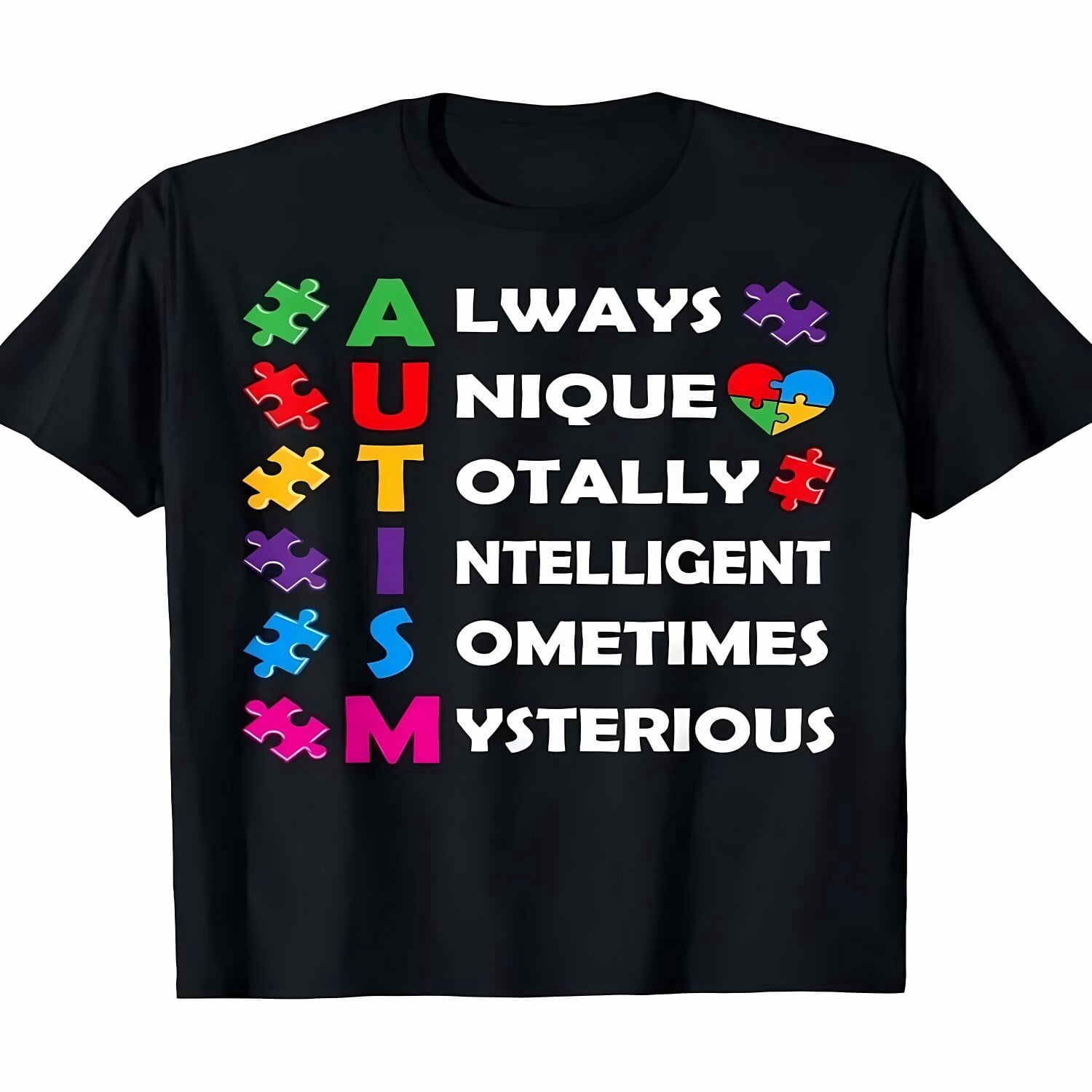 Autism Unique Intelligent T-Shirt Acronym Design For Autistic ...