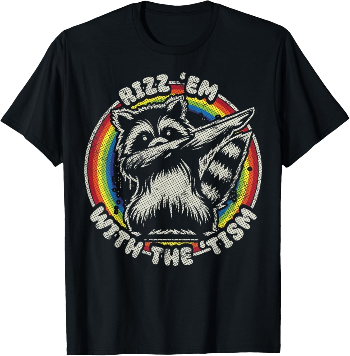 Autism Vintage Rizz Em With The Tism Meme Autistic Raccoon T-Shirt ...