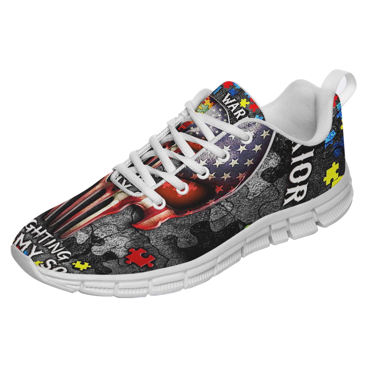 Autism Warrior Fighting For My Son Shoes for Men Women Running Shoes ...