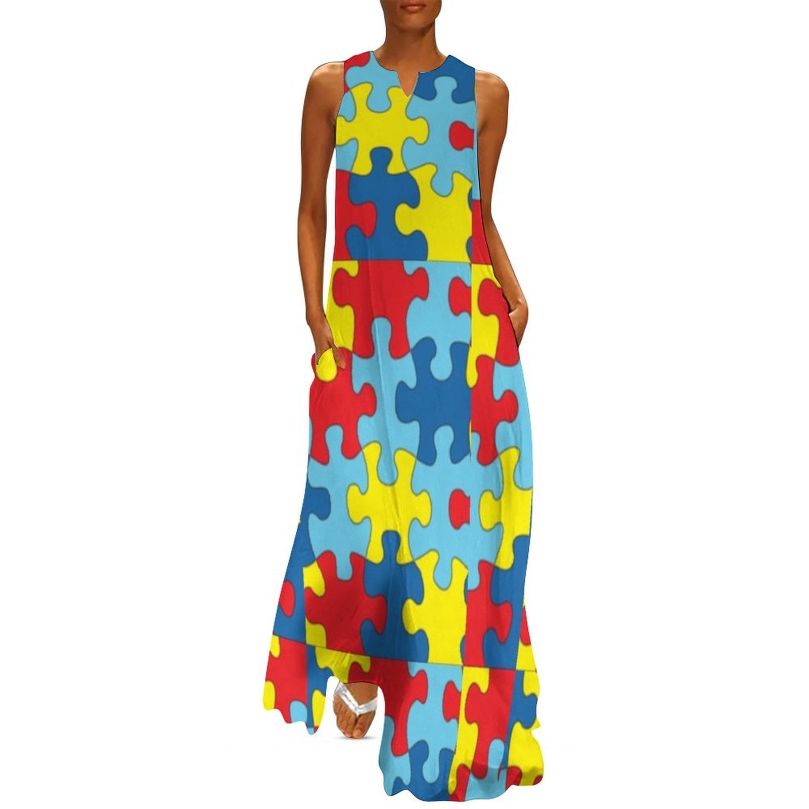 Autism awareness puzzle pieces Long Dress women long dresses birthday ...