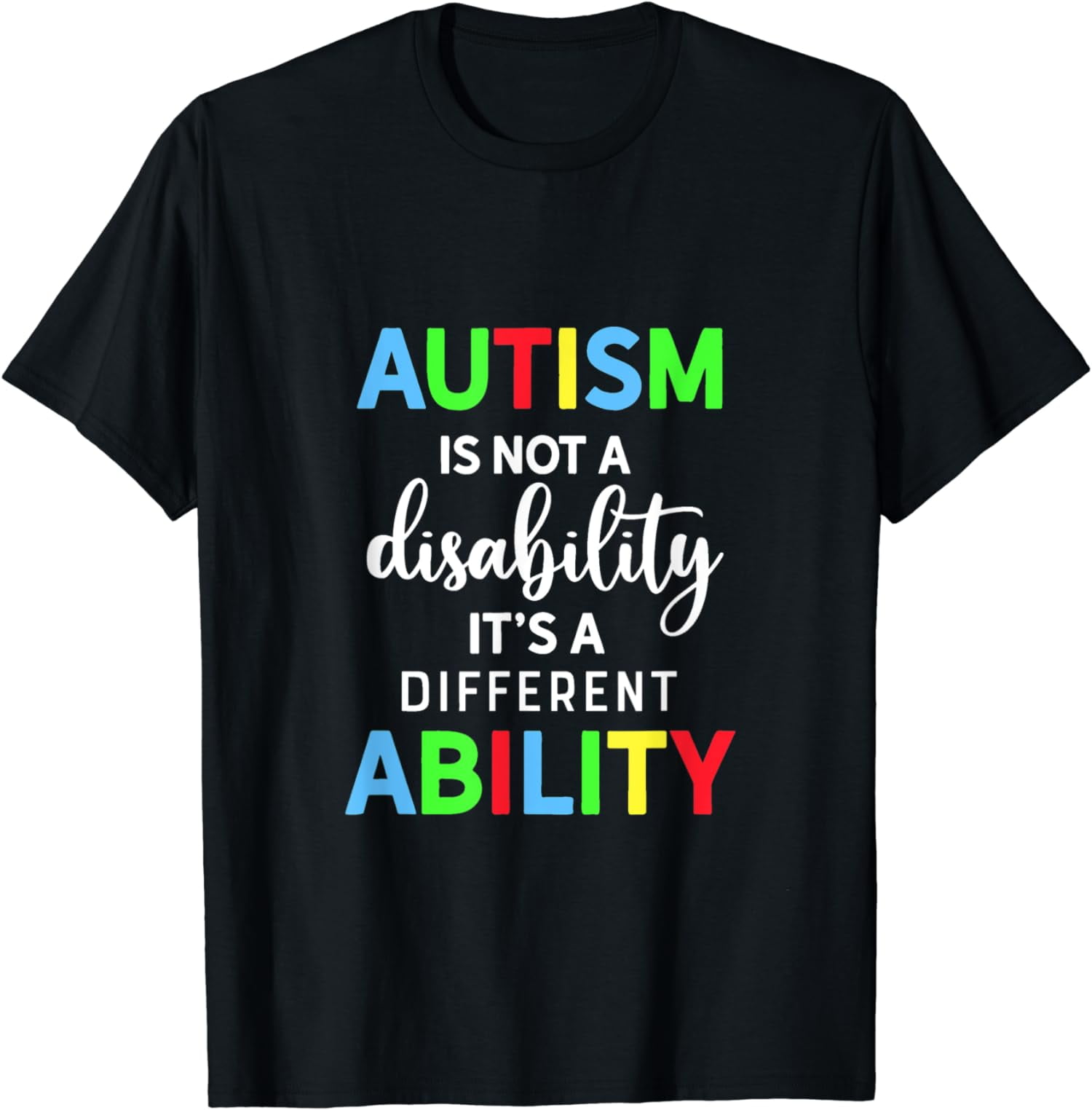 Autism support awareness ability not a disability puzzle T-Shirt ...