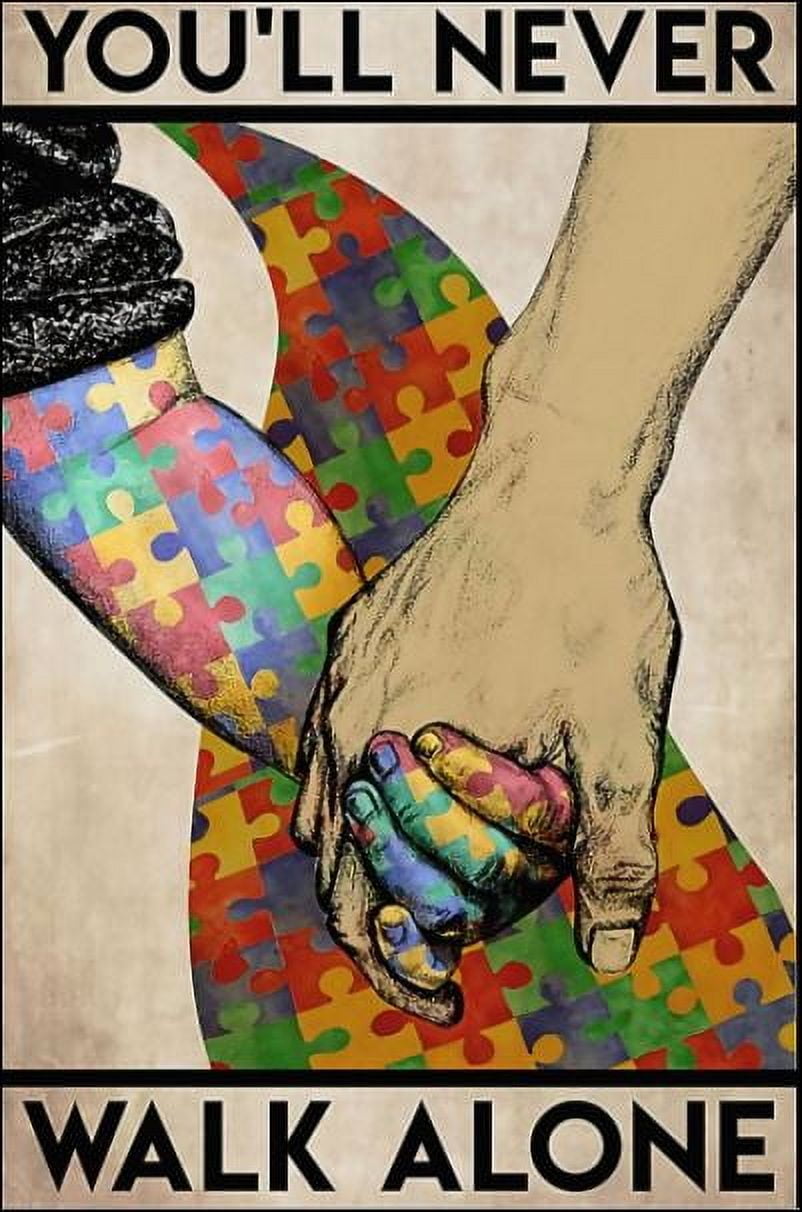 Autism you'll never walk alone poster 16 x 24 Inch Poster - Walmart.com