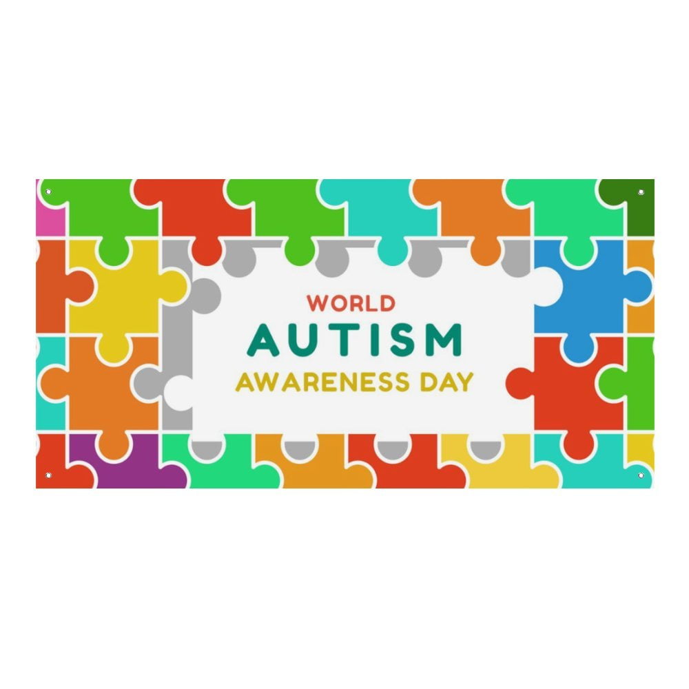 Autistic Autism Awareness Day Month Banners Flag Hanging Backdrop Sign ...
