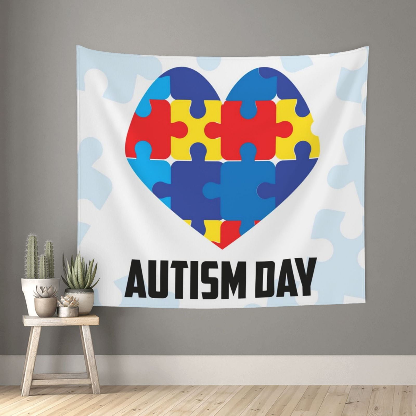 Autistic Autism Awareness Day Month Tapestry Banner Backdrop Flag ...