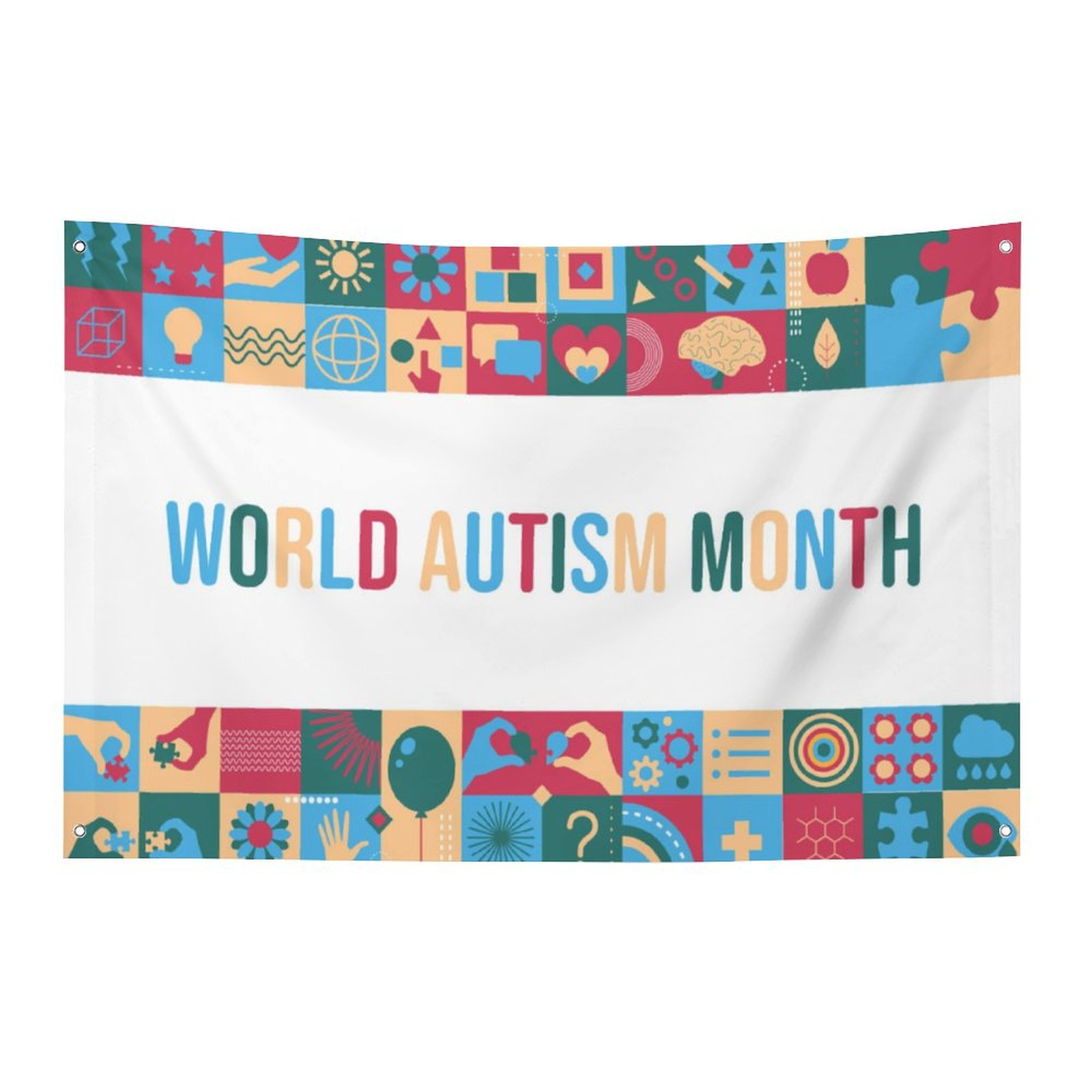 Autistic Autism Awareness Day Month Tapestry Banner Backdrop Flag ...