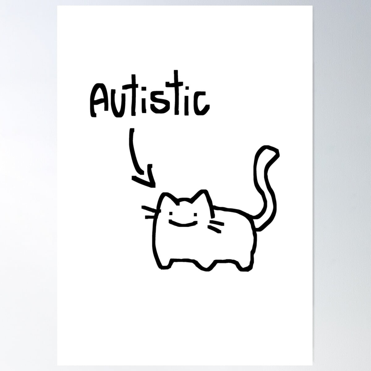 Autistic Cat Poster Wall Art, Modern Wall Decor For Living Room Bedroom ...