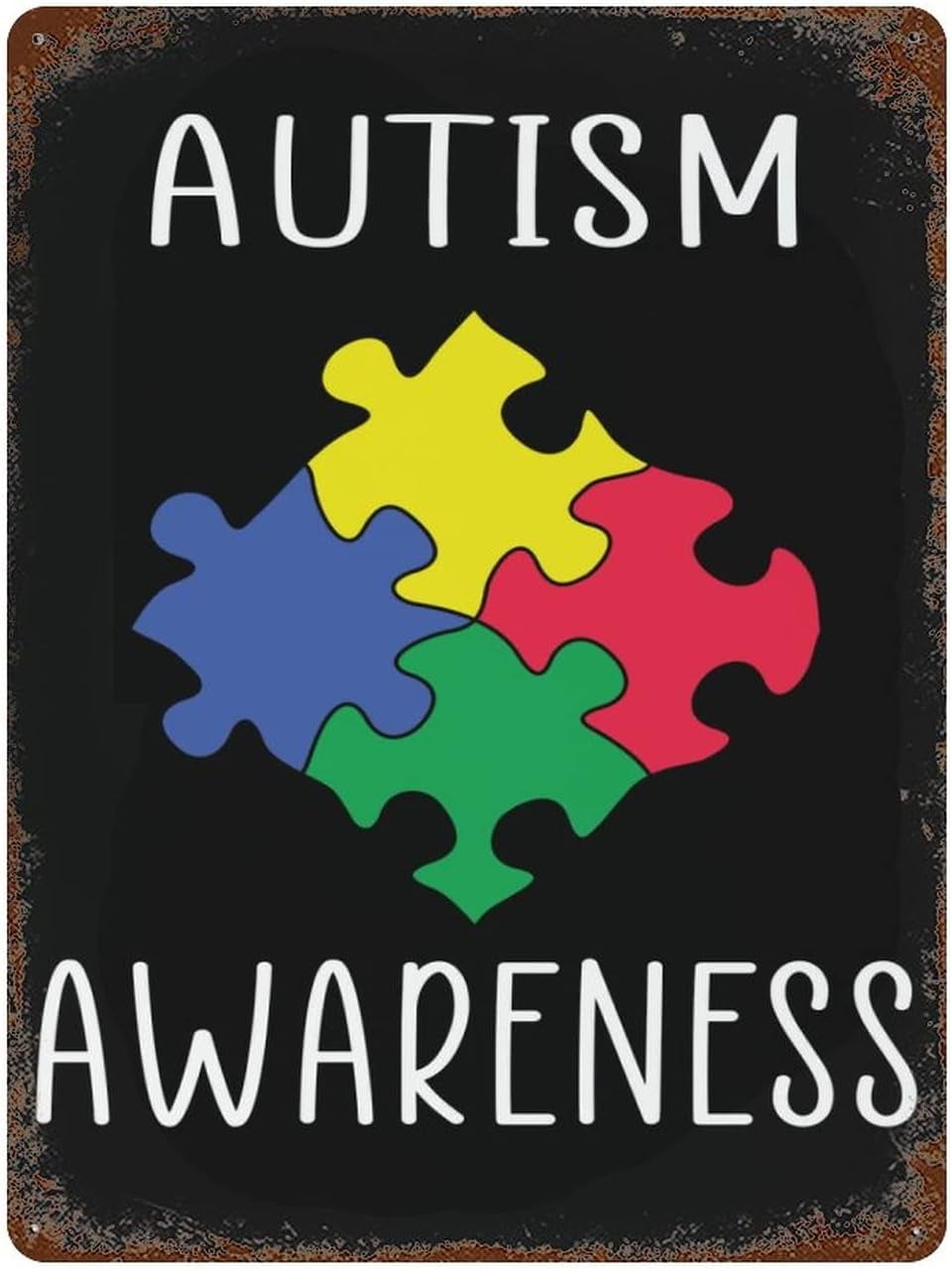 Autistic Child Aluminum Sign Wall Sign Autism Awareness Vintage Metal ...