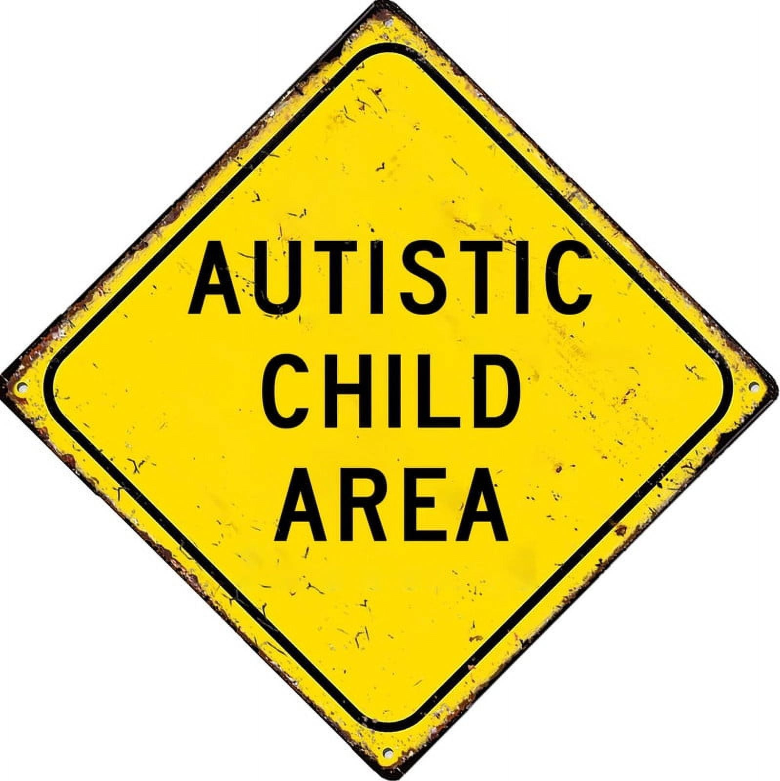 Autistic Child Area Novelty Metal Sign Retro Wall Decor For Home Gate ...