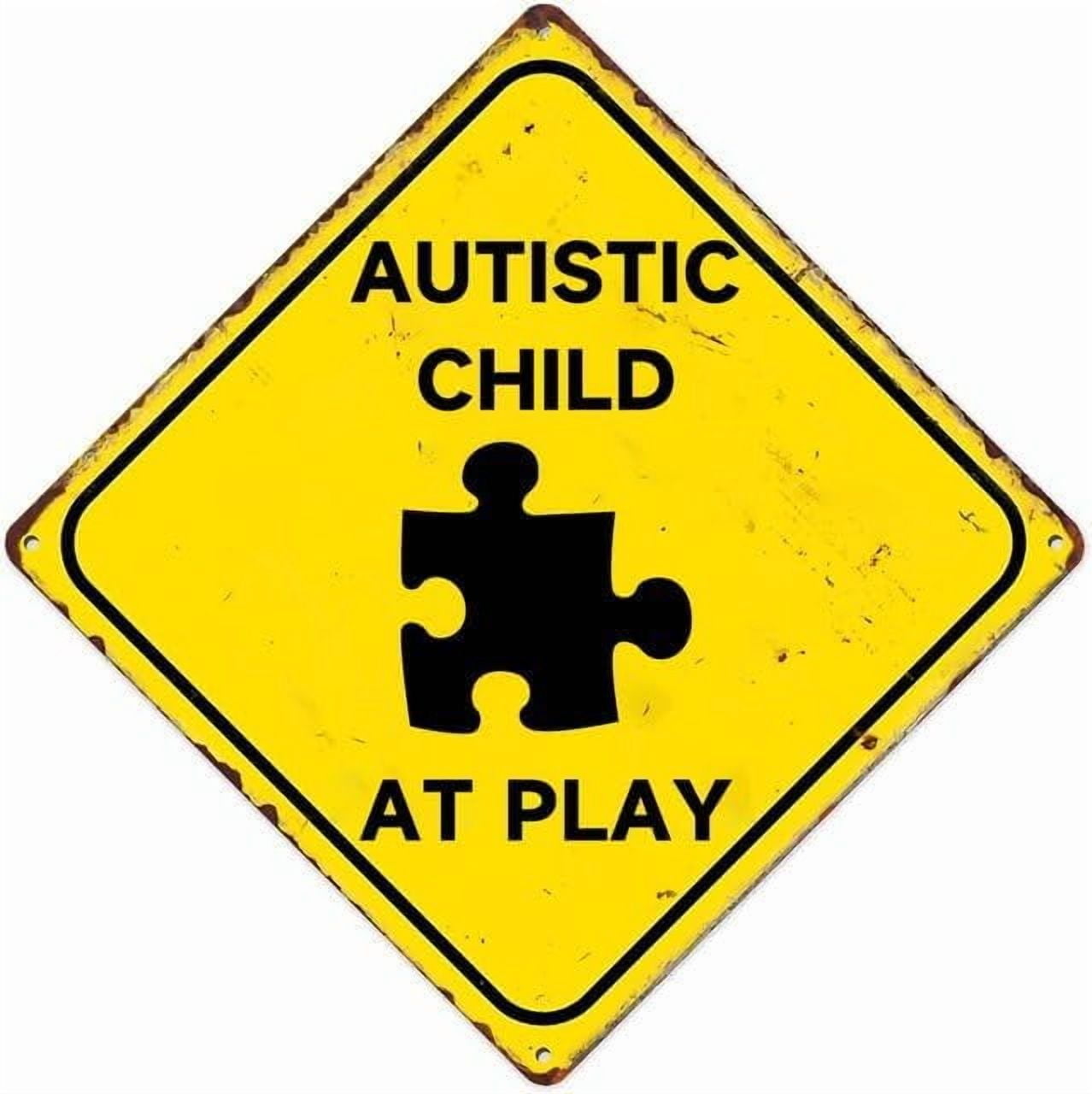 Autistic Child At Play Novelty Metal Sign Retro Wall Decor For Home ...
