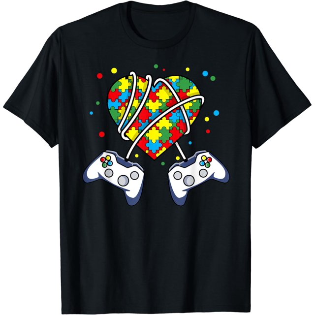 Autistic Gamer Autism Awareness Month Video Gaming Cute T-Shirt ...