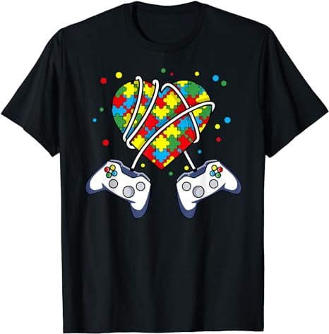 Autistic Gamer Autism Awareness Month Video Gaming Cute T-Shirt ...