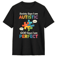 Autistic God Says I Am Perfect Retro Graphic Tee for Men and Women, Fun ...