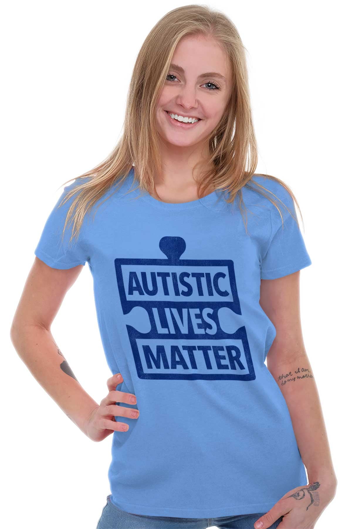 Autistic Lives Matter Autism Aware Women's T Shirt Ladies Tee Brisco ...