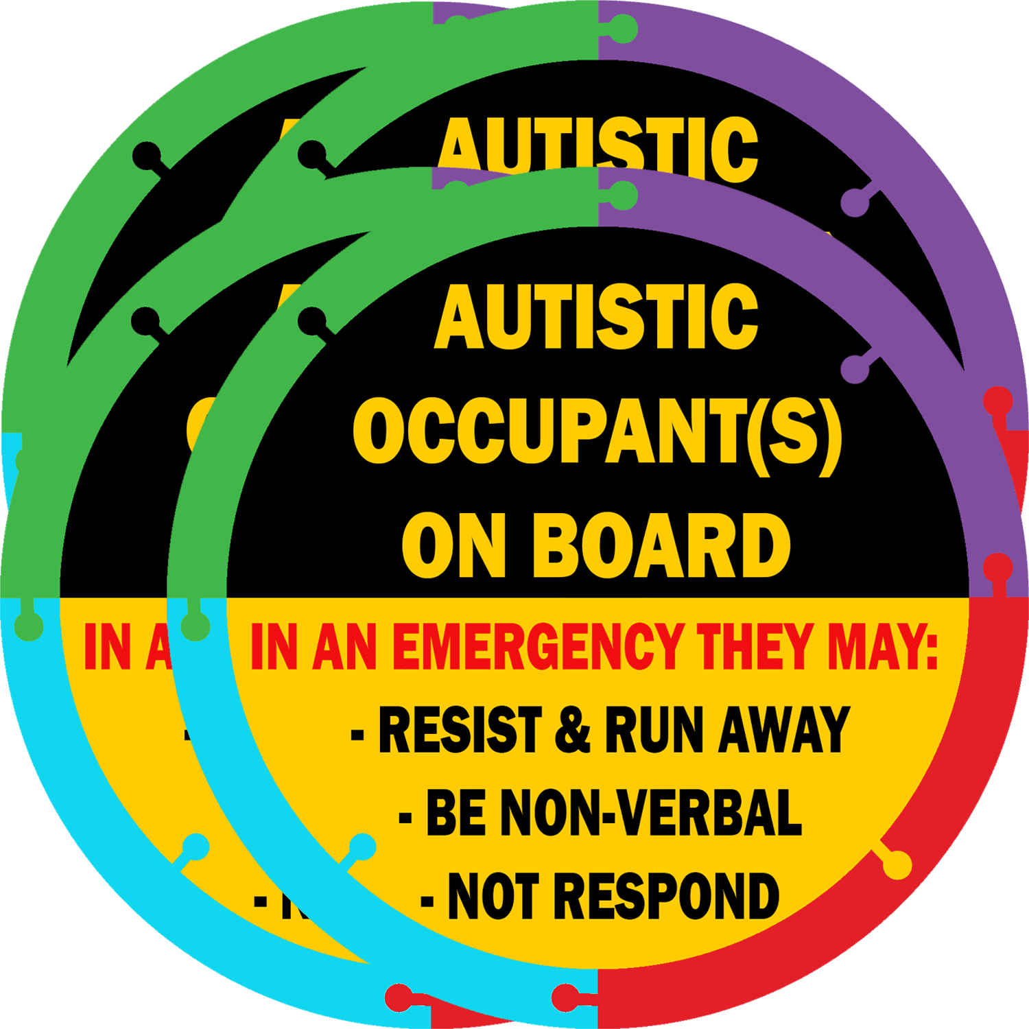 Autistic Occupant on board Car Sticker Autism Awareness Child Safety ...