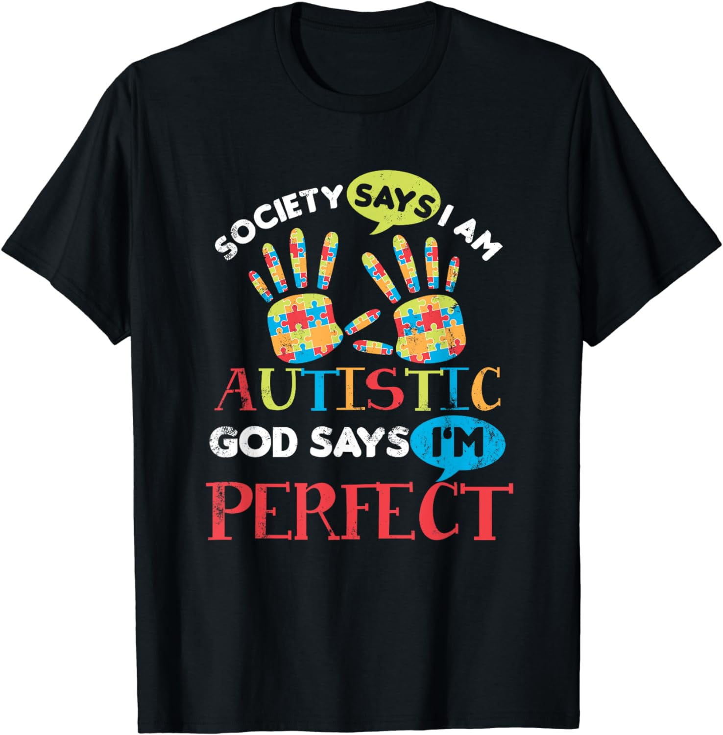 Autistic Perfect Autism Awareness Tolerance Social Disorder T-Shirt ...