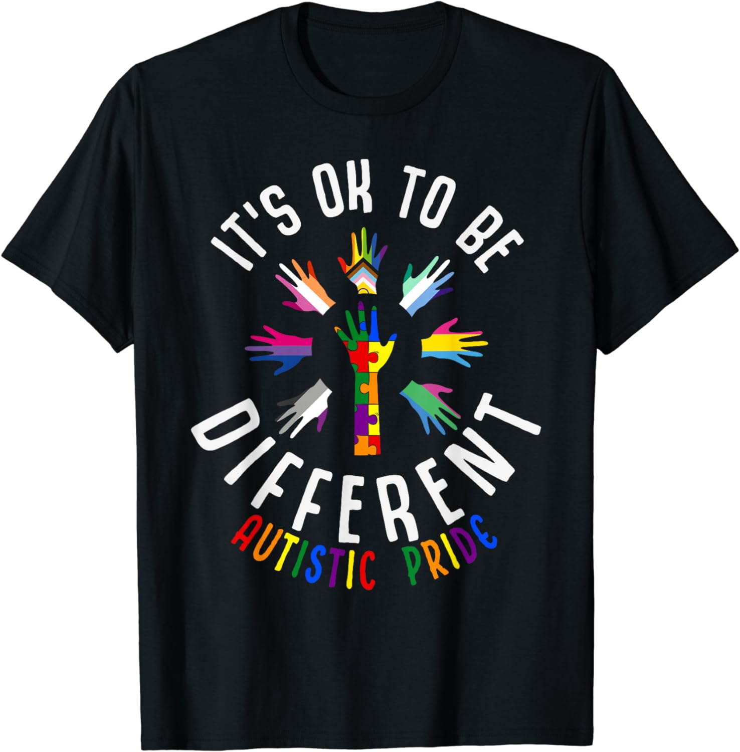 Autistic Pride Day 2024 It's OK To Be Different LGBTQ Pride Cotton T ...
