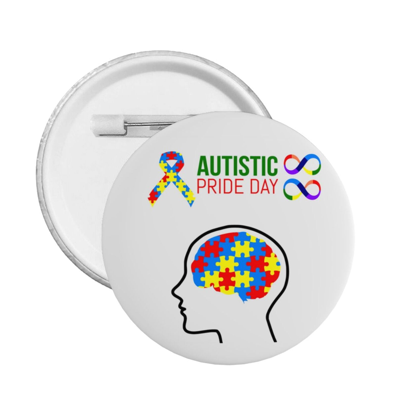 Autistic Pride Day Circular Button Fashion Badge Decoration Backpack ...