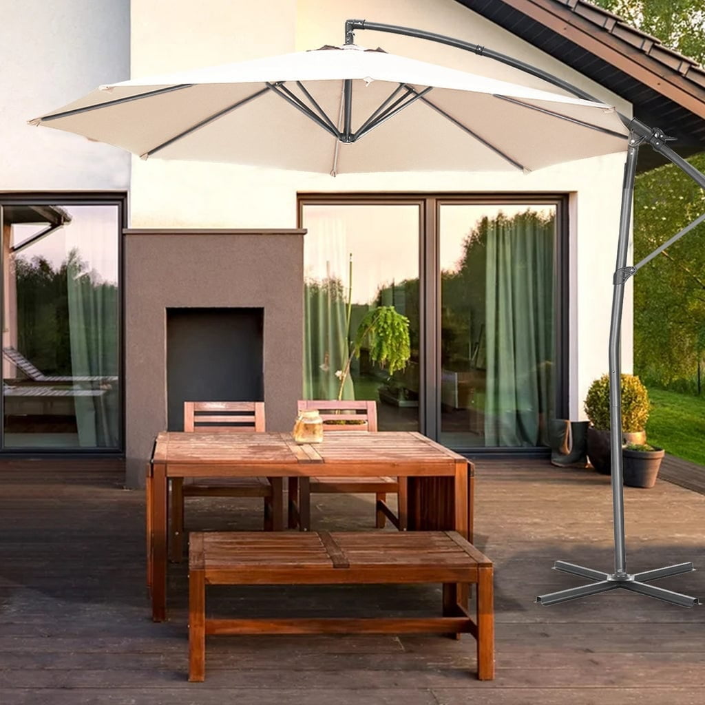 Autlaycil 10FT Patio Offset Umbrella with 360 Degree Rotation and Cross ...