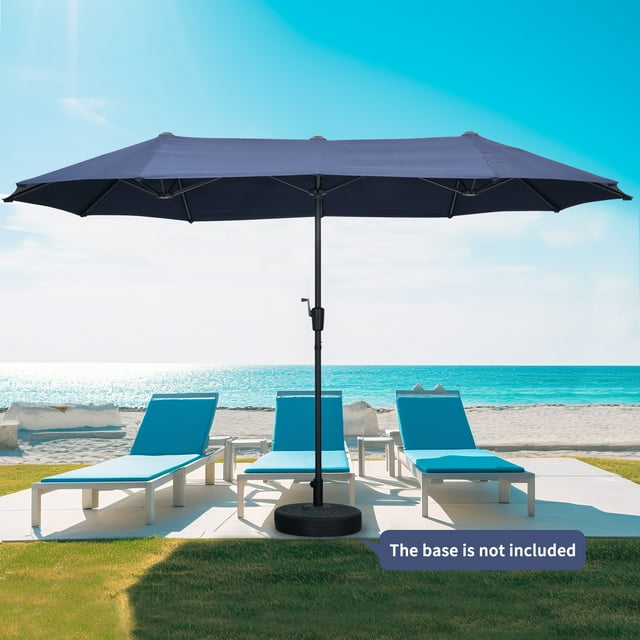 Autlaycil 13 FT UV Protected Patio Umbrella with Easy Crank, Navy Blue ...