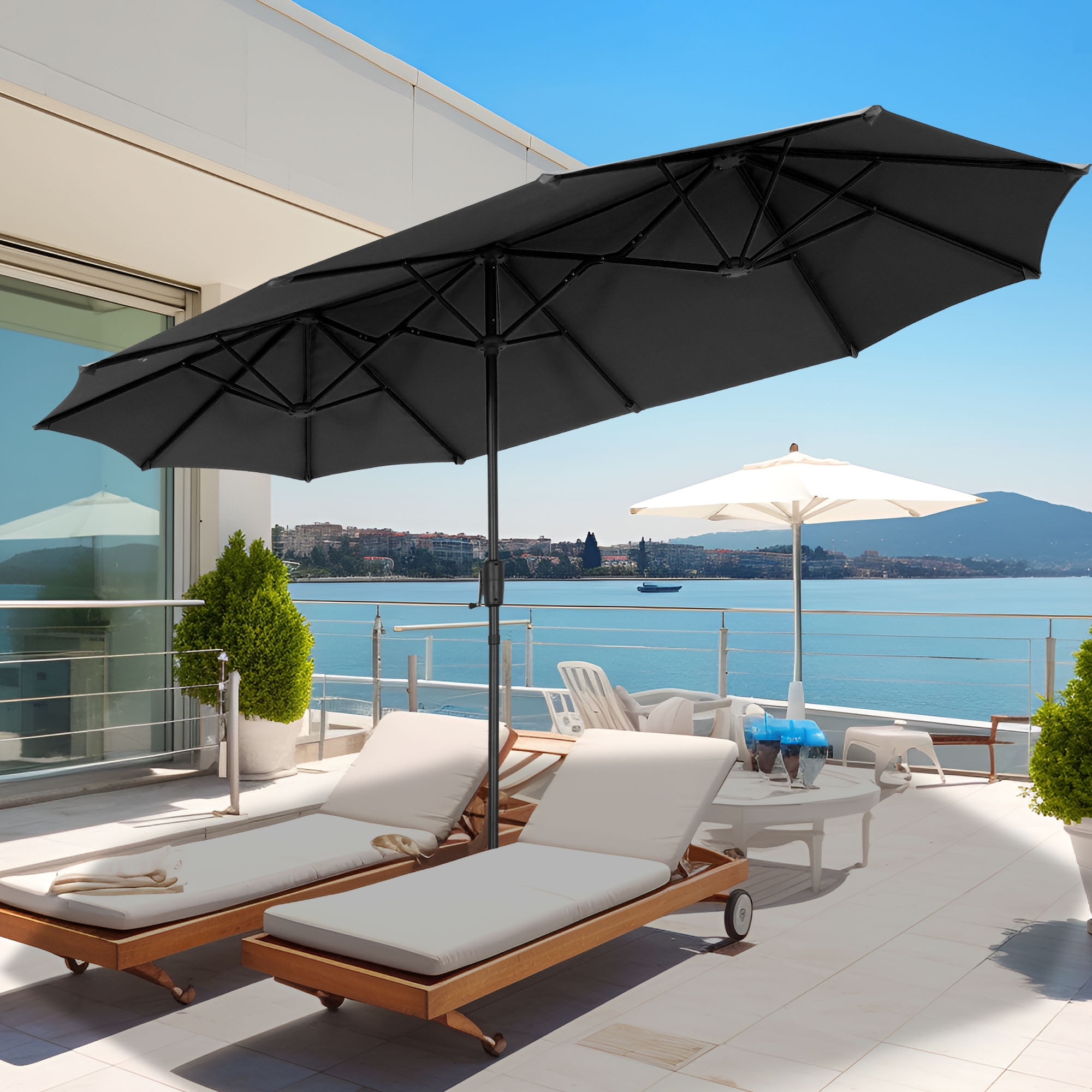 Autlaycil 13ft Patio Umbrella,Extra Large Umbrella with Crank, for ...