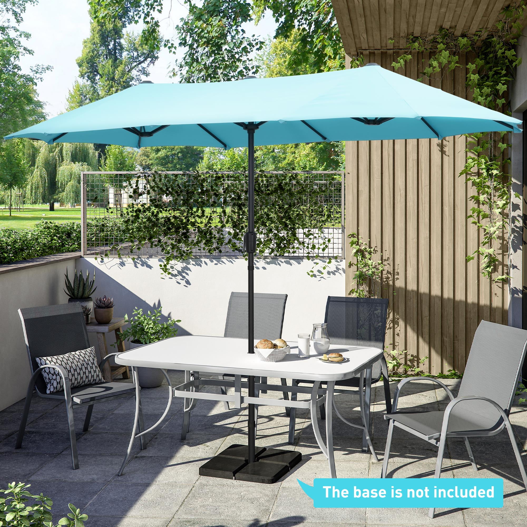 Autlaycil 13 ft Rectangle Patio Umbrella with Crank, Outdoor Market ...