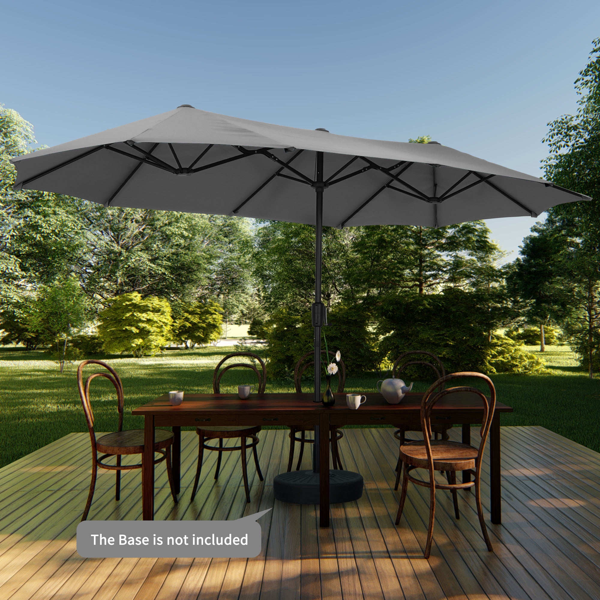 Autlaycil 13 FT Patio Umbrella with Sun Protection & Easy Crank for ...
