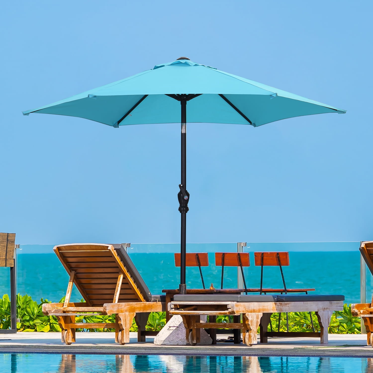 Autlaycil 7.5’ Patio Umbrella with Tilt and Crank, Adjustable Outdoor ...