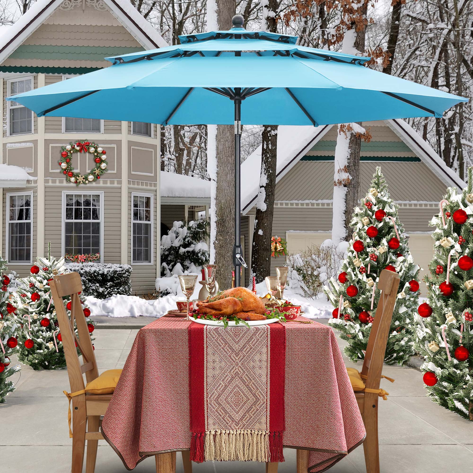 Autlaycil 10FT Patio Umbrella Outdoor Table Umbrella with Push Button ...
