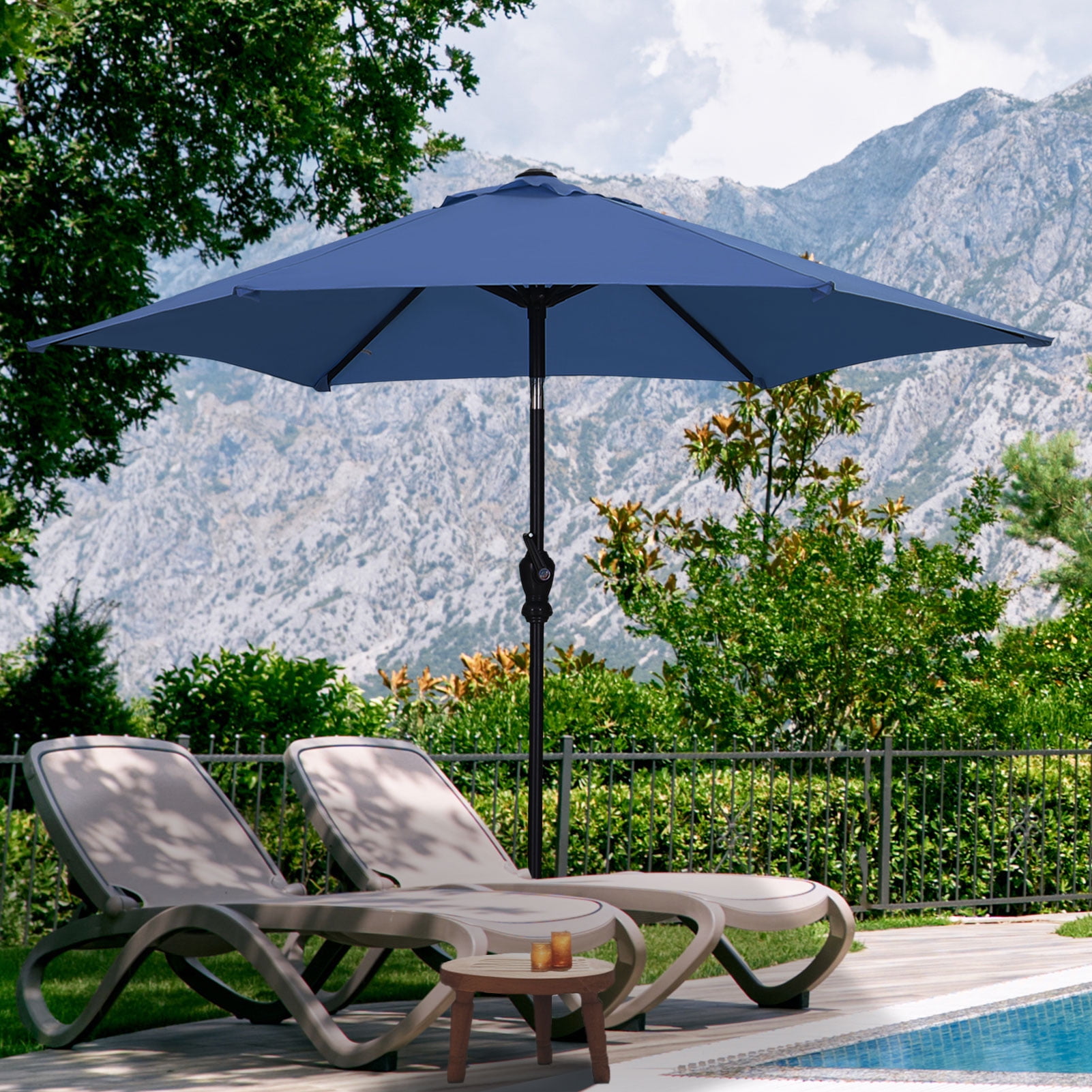 Free Shipping! Autlaycil 9ft Outdoor Patio Umbrellas 6 Ribs with Tilt ...