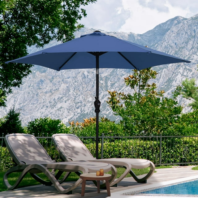 Autlaycil 9ft Outdoor Patio Umbrellas 6 Ribs with Tilt & Crank Patio ...