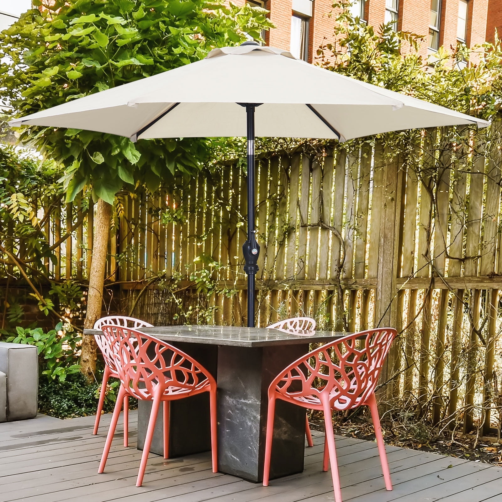 Autlaycil 7.5' Patio Garden Market Umbrella W/ Tilt Crank, Adjustable ...