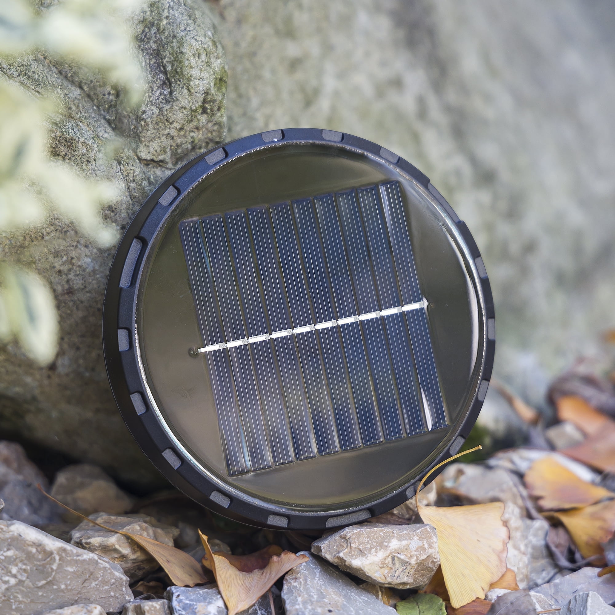 Autlaycil Outdoor Solar Powered Patio Umbrella Round Replacement Panels ...