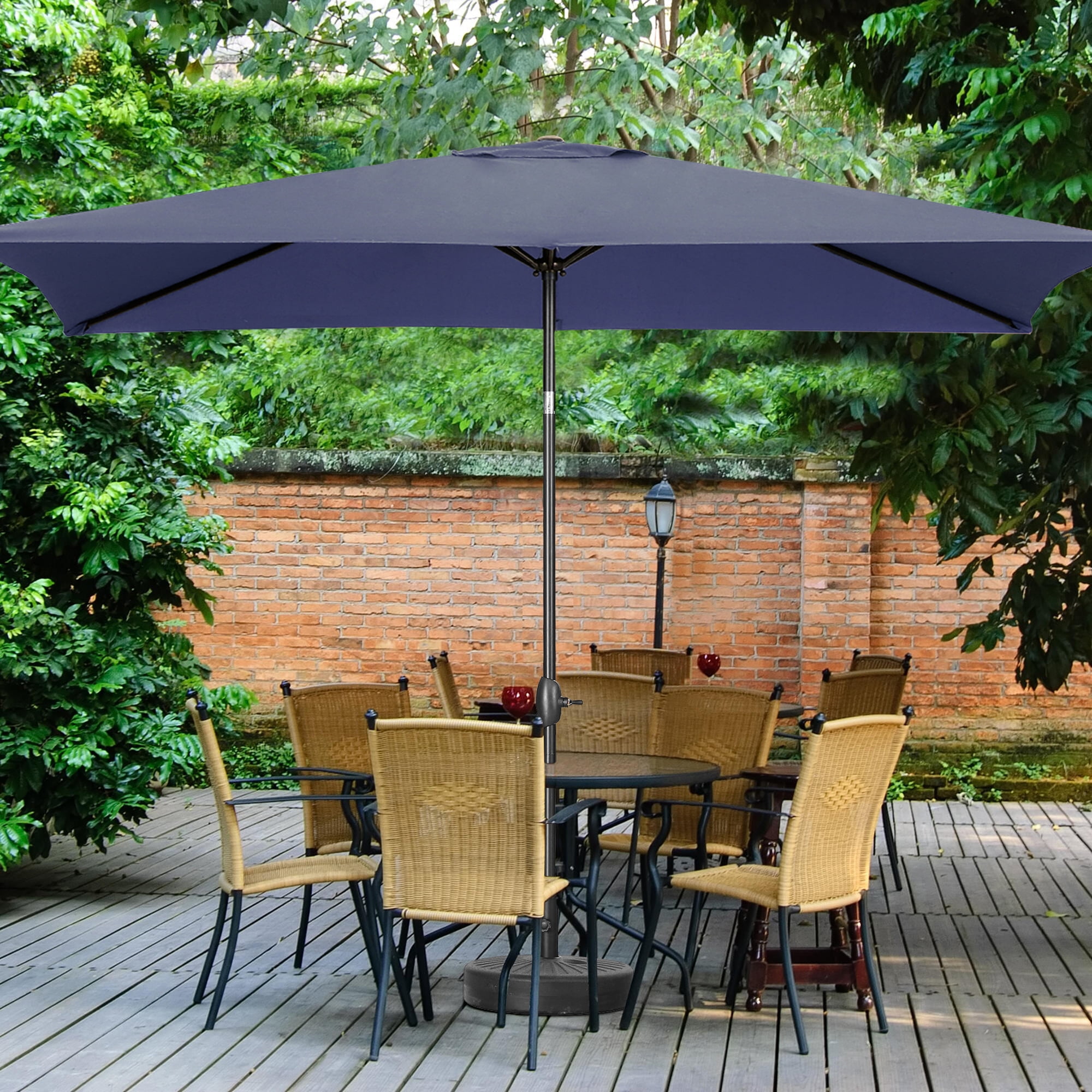 Autlaycil Rectangular Umbrella 10x6.5ft Rectangle Patio Umbrella W ...