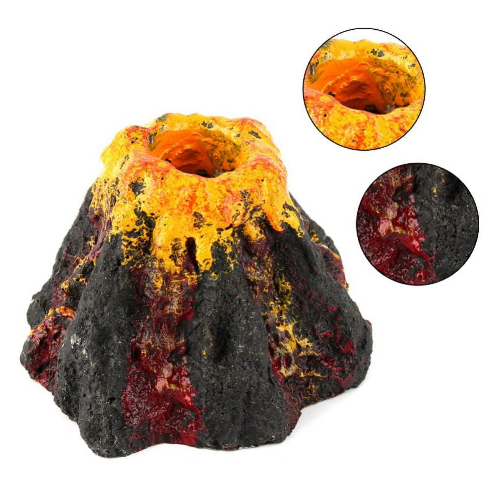 Autmor Aquarium Volcano Ornament Kit with Air Stone Bubbler Fish Tank ...