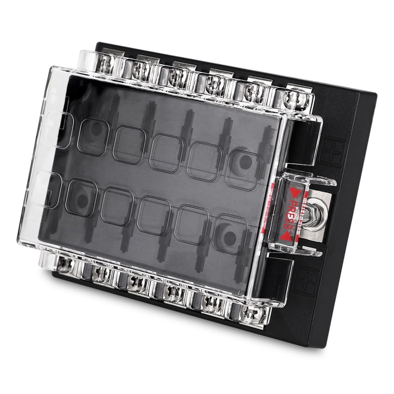 Auto 12 Ways Fuse Box Holder Plastic Cover Blade Fuse Holder Block ...