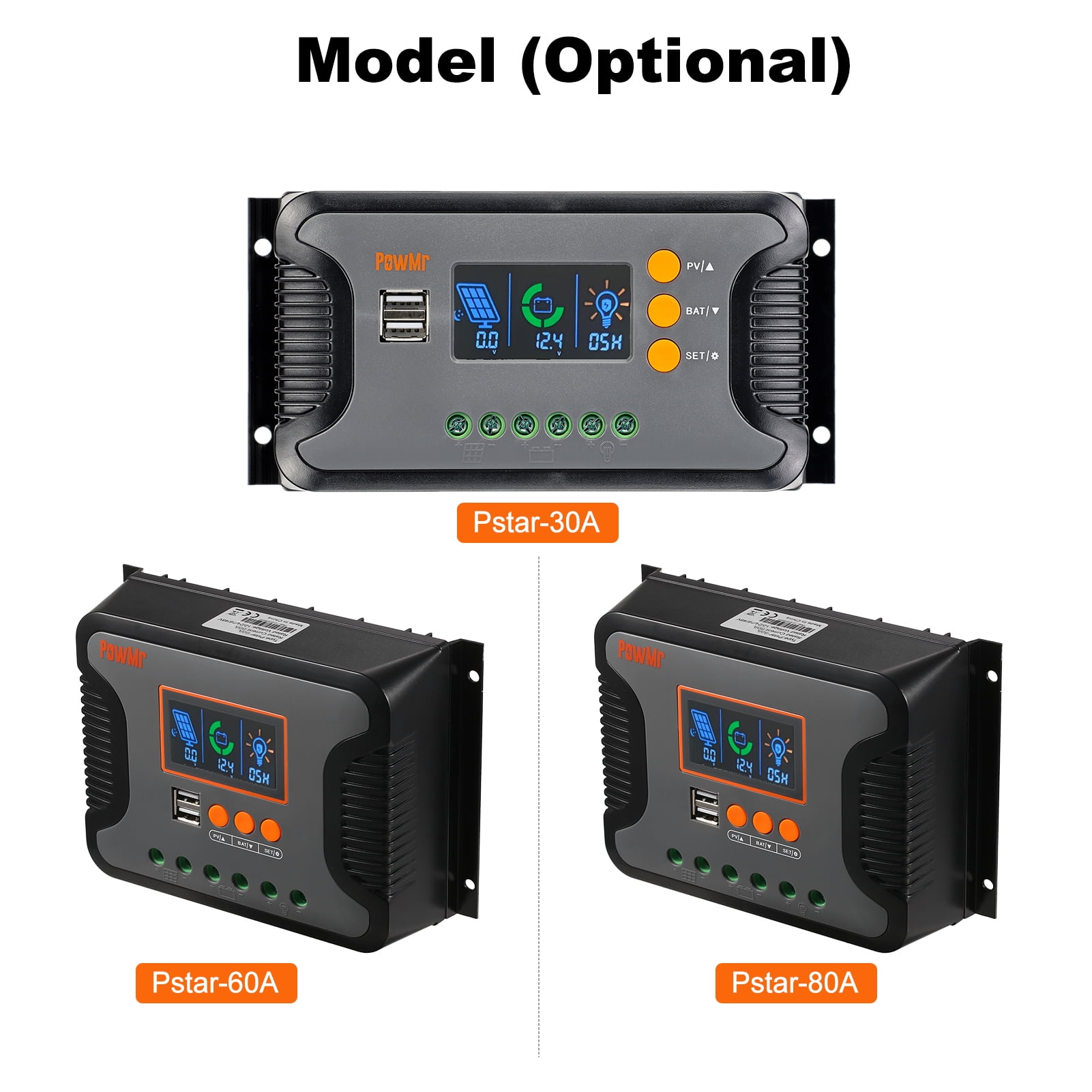 Auto 80A Solar Power Controller PWM Battery Charging Controller 12V-48V ...