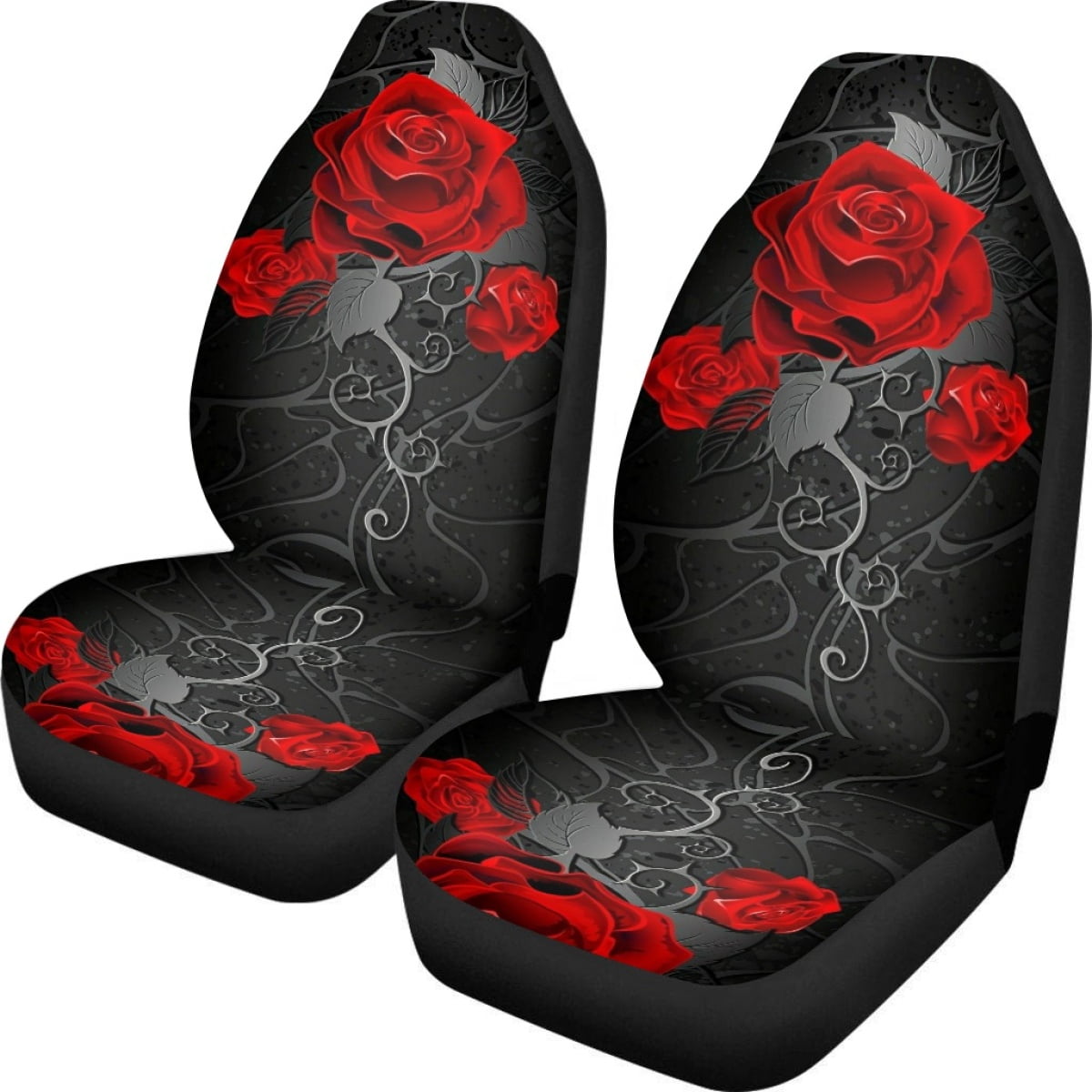 Auto Accessories Set Gothic Rose Design Print Car Seats Cover Set 2Pcs ...