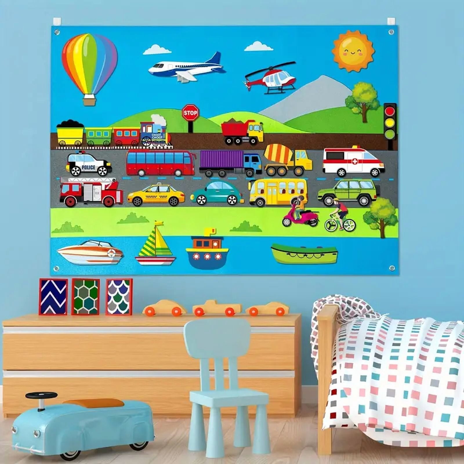 Auto Beyond 35Pcs car felt storyboard Set, 3.5ft, preschool traffic ...